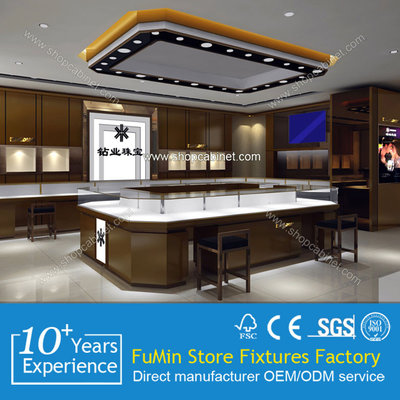2015 new highs end jewelry display showcase supplier