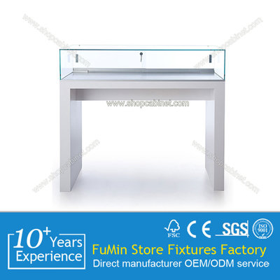 Free Standing Modern Display Wooden Glass Jewelry Display Cabinet supplier