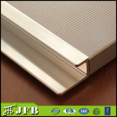 Aluminum Pull Handle Edge Banding Kitchen Cabinet L handle Champagne color 3 Meters supplier