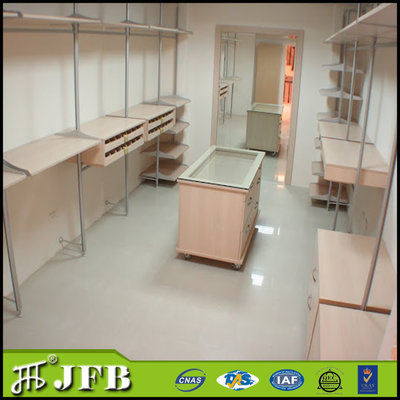 U shape modern style back wall pole system wardrobe in simple designs supplier