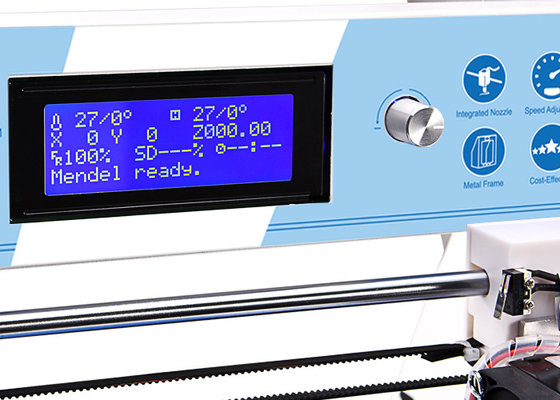 Desk Top Industrial 3D Printer Heated Bed White Single Extruder Metal Plate