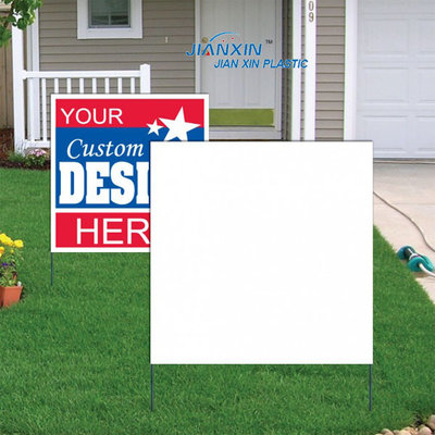 UV Printing Advertising Coroplast Sheets / Blank PP Corrugated Plastic Yard Sign