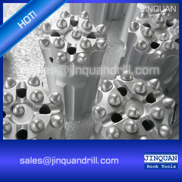 T45 89mm threaded button bits drop center retrac ballistic button bits