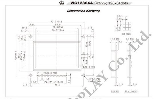China WINSTAR  Graphic LCD WG12864A,WG12864B,WG12864C, supplier