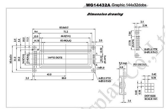 China WINSTAR 144*32 Chinese LCD WG14432A supplier