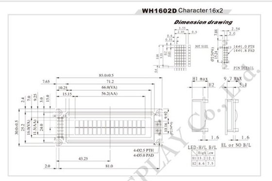 winstar  16x2 Character LCD WH1602D PANEL, supplier