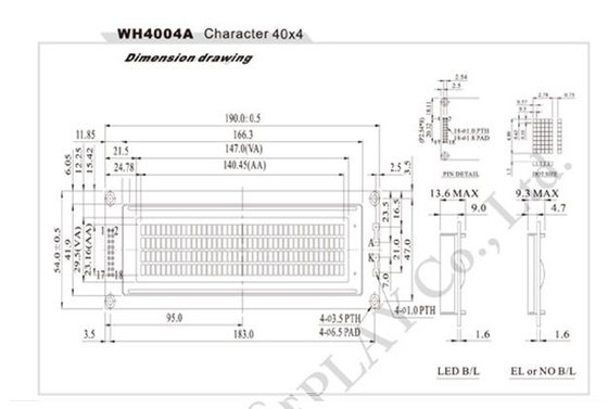 WINSTAR  Character LCD WH2402A ,40*2 Character LCD WH4002A ,WH4004A supplier
