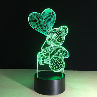 Led 3D lamp Unicorn shape 3d night light for christmas decoration