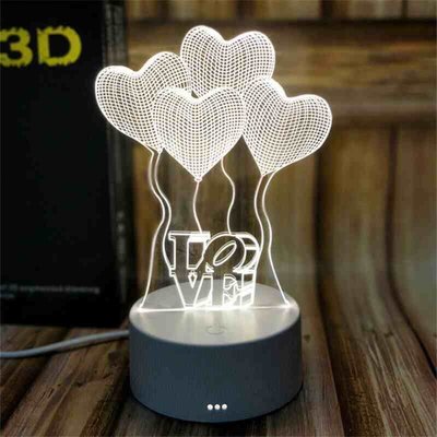 3D  Christmas designs 02 Visual Light 7 Colors Touch Table Desk night light for room decoration