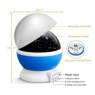 Hot sale Romantic Dreaming 4 LED Bulbs 8 Modes Moon Stars Projector Night Light for Kids Bedroom
