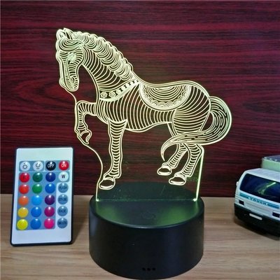 Hot sale Horse Shape 3D Night Lamp USB Small Colorful Led Animal Shape Light