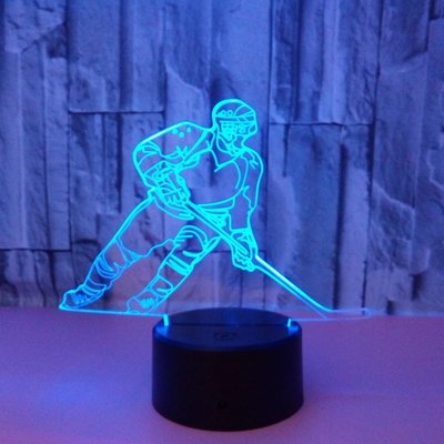 7 Color Creative Gift Acrylic Manufacturer Wholesale Hockey Night Light Novelty Led 3d Kids Lamp