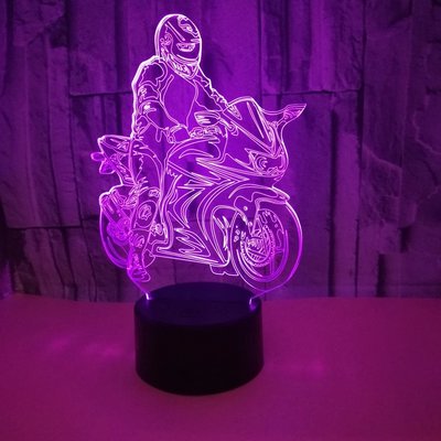 Motorcycles USB 3D LED Table Lamp Remote Touch Night Light 7 Colors Changing Sleeping Lampe Light Motor Lamps For Gifts