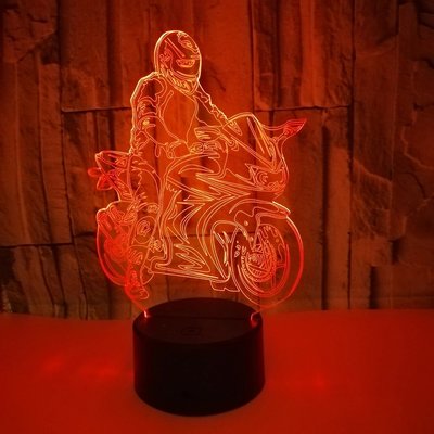 Motorcycles USB 3D LED Table Lamp Remote Touch Night Light 7 Colors Changing Sleeping Lampe Light Motor Lamps For Gifts