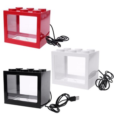 2020 New Product Lego Design Led Aquarium Plastic Fish Tank Wholesale