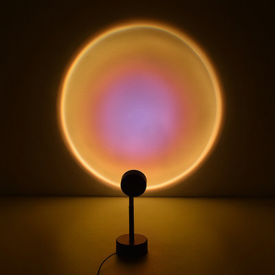 USB Charging Night Light 180 Degree Rotation Rainbow Sunset Projection LED Table Lamp for Living Room Bedroom Decor