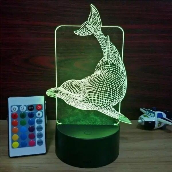 RGB 3D Unicorn LED Desk Lamp Remote Control Night light Kid Cartoon Lantern Gift