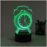 Hot sale Clock design 3D LED Touch Control 7 Colors Change Night Light with USB Charger For Kids Christmas