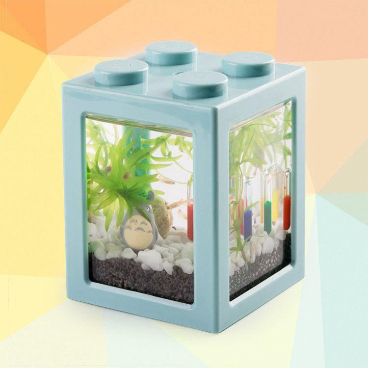 Wholesale Automatic Filter acrylic small tarpaulin plastic fish tank farm mini aquarium led lighting fish tank