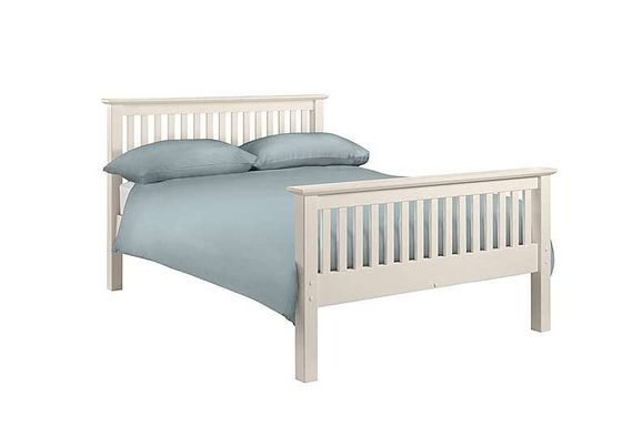 modern double bed pine wood