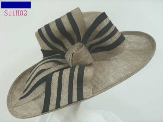 Popular Ladies Sinamay Hats With Bow , Big Brim For Carnival Colorfastness