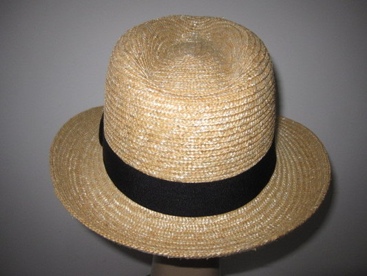 Mens Straw Fedora Snap Brim Hat