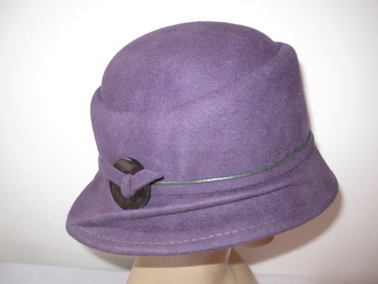 Special Grape Cloche Wool Felt Hats With Buckle Trimming For Ladies