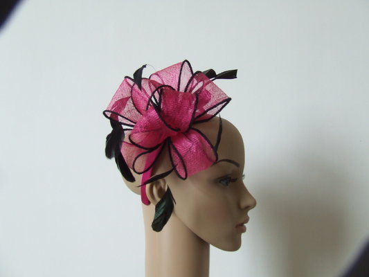 Overlocked Sinamay Ladies Fascinator Hats / pink fascinator hats