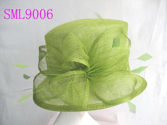 Spring Sage Sinamay Ladies Hats , Green Small church lady hats