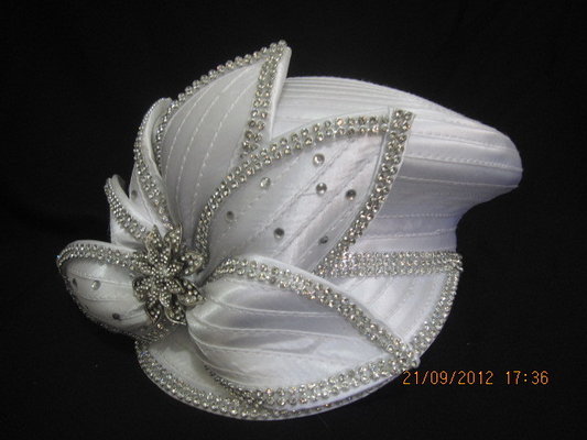 White Handmade  Ladies' Church Hats  Mushroom crown For  Party