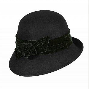 Custom Fashion Ladies’ Wool Felt Hats with Velvet and Knot Trimming for Normal Day, Party