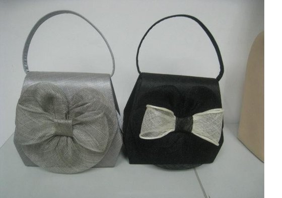 Fashion Women Sinamay Bags with Big Sinamay Flower On Front for Party, Carnival, Christmas