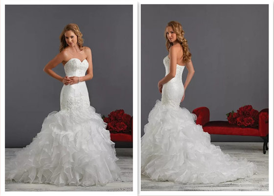 Mermaid Tail Wedding Dress Bridal Gown/ Lace Wedding Dress/ Low Back Mermaid Wedding Dress