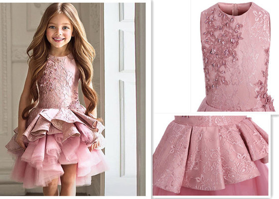 Princess Pink Lace Flower Girl Dress / Birthday Little Girl Flower Girl Dresses