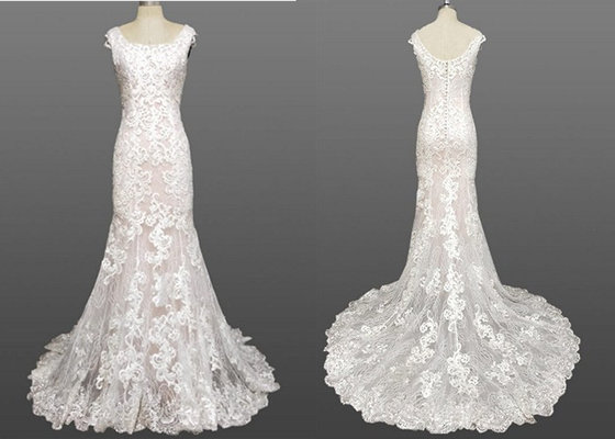 Tulle Non Traditional Wedding Dresses / Mermaid Plus Size Lace Wedding Dresses