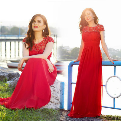 Bridesmaid Red And Black Prom Dresses