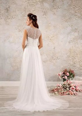 Simple Bohemian Style Wedding Dress A Line White Ivory Bridal Gown