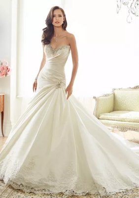 A Line Tea Length Wedding Dresses