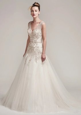Stain V Neck A Line Style Wedding Dresses For Decorate Beautiful Lines