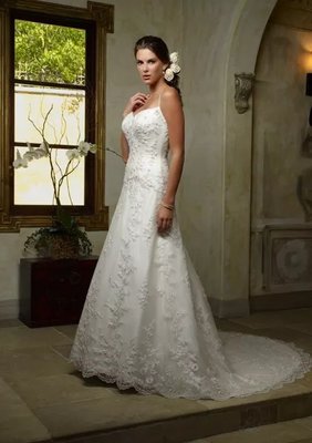 Court Train Vintage A Line Beaded Wedding Dresses With Appliques Fashion