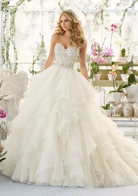 Applique Tassel Ball Gown Style Wedding Dresses With Crystals Color Optional