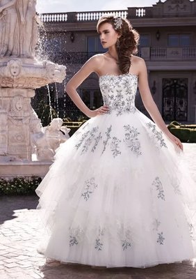 Corset Strapless Ball Gown Style Wedding Dresses With Bling Fashionable