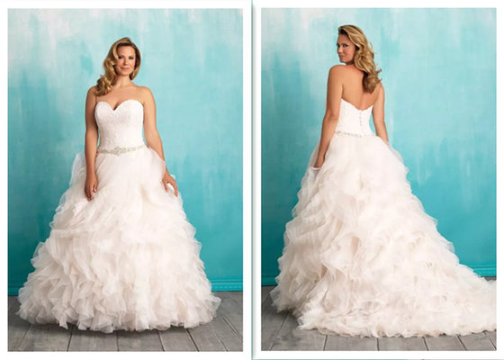 Big Strapless Sweetheart Ball Gown Wedding Dress Customized Size