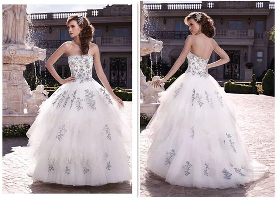 Corset Strapless Ball Gown Style Wedding Dresses With Bling Fashionable