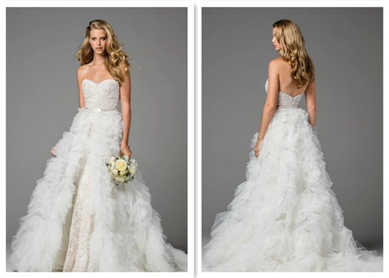 Custom Size Romantic Fit And Flare Wedding Gown Hand Made Puffy Design
