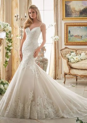 Crystal Backless Mermaid Tail Wedding Dress With Long Train Color Optional