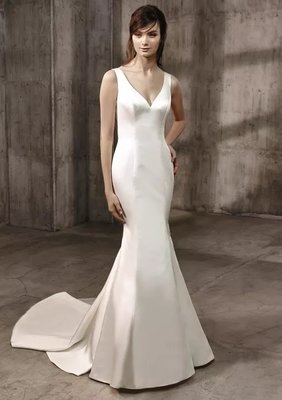 Fashionable Strapless Mermaid Dress / White Taffeta Mermaid Wedding Dress