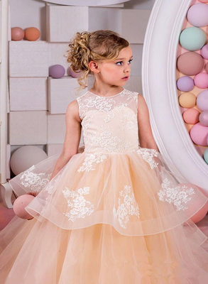 Long Toddler Flower Girl Dresses , Beach Gold Sequin Flower Girl Dress