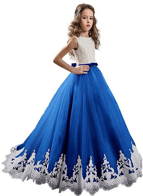 Scoop Long Sparkly Flower Girl Dresses For Toddler First Communion Day
