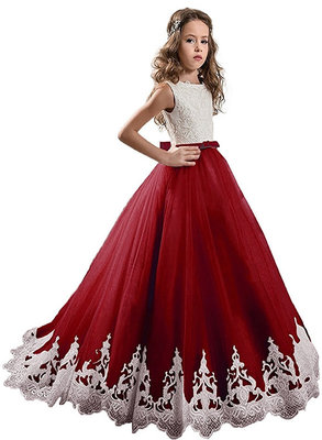 Scoop Long Sparkly Flower Girl Dresses For Toddler First Communion Day